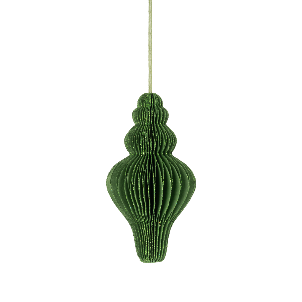 Grøn Elipse 15 cm - Jule Pynt